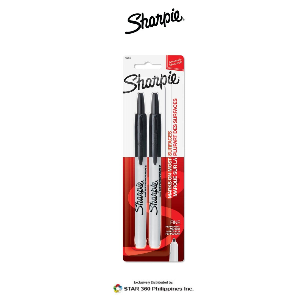 Sharpie Retractable Fine Marker Black Sets – Star 360
