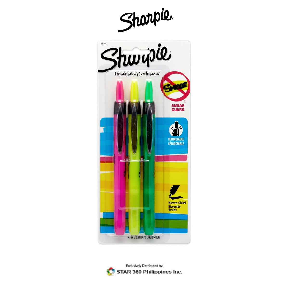 Sharpie Retractable Highlighter 3ct Sets – Star 360