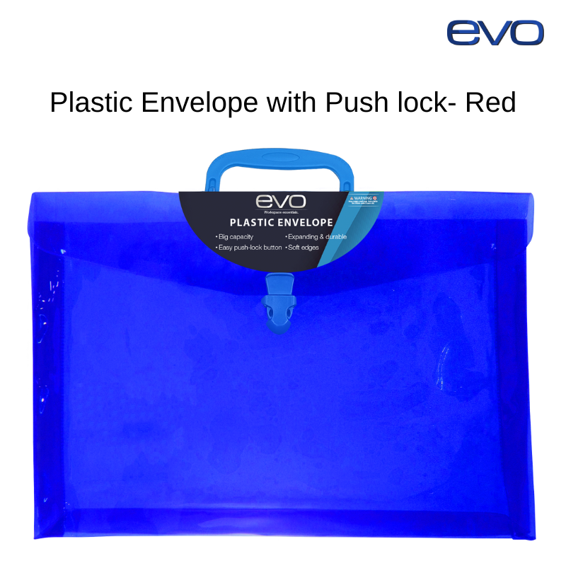 CLEARANCE SALE: EVO Plastic Envelope (Push Lock/ Zipper Lock) - with M ...