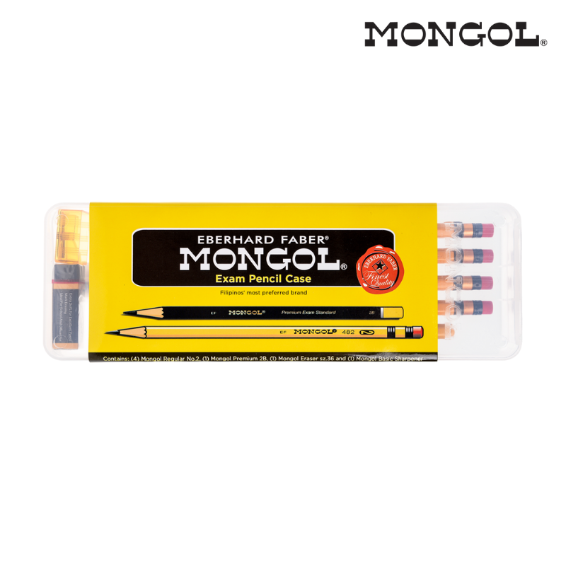 Mongol Exam Pencil Case with Mongol Crayons and Kilometrico Black 12s ...