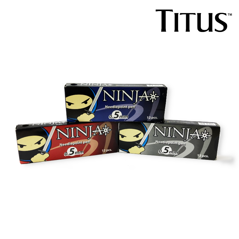 60pcs Titus Ninja Needlepoint 0.5 Ballpen (3 BLACK, 1 BLUE, 1 RED ...